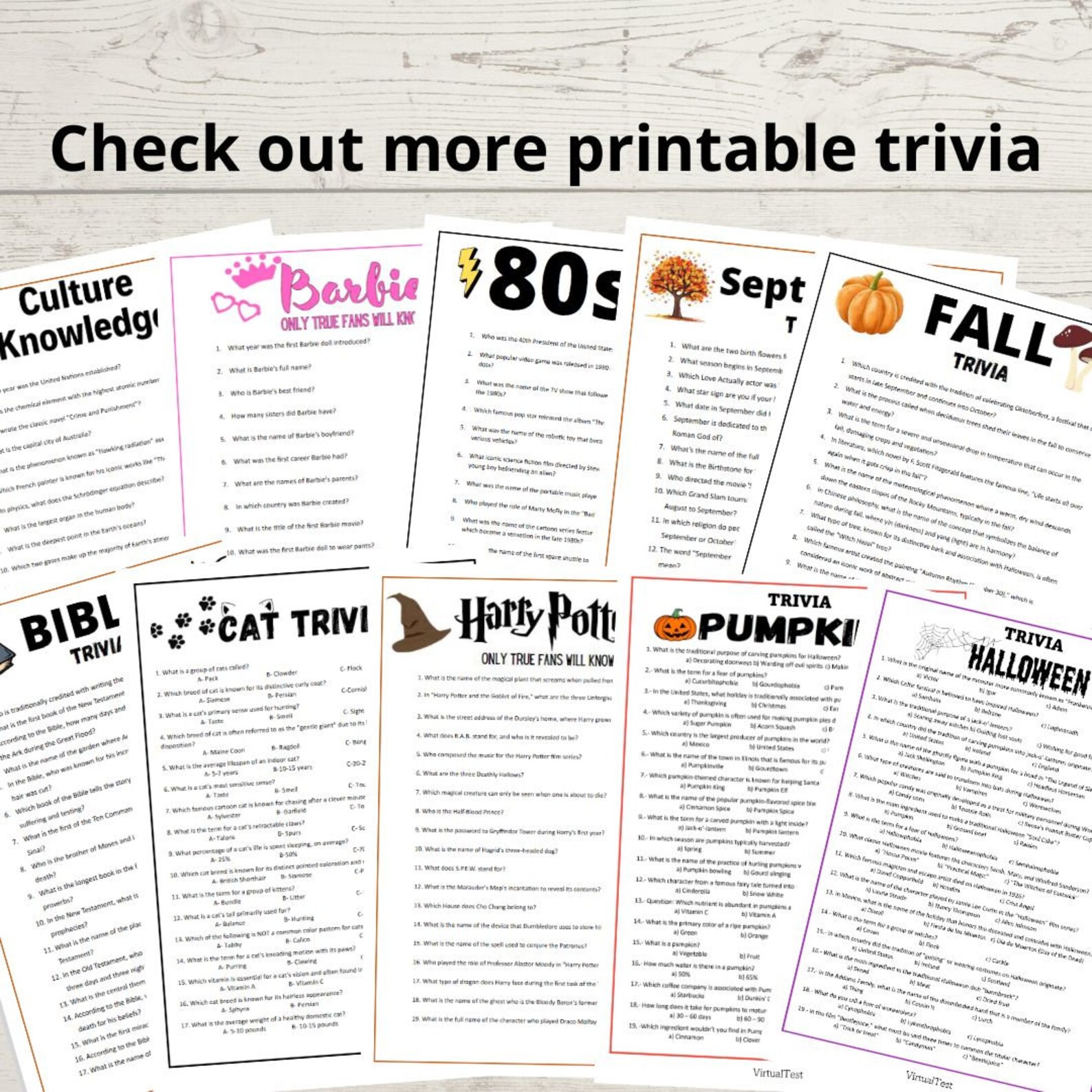September Trivia Game | September Trivia Printable Game | Month Trivia ...