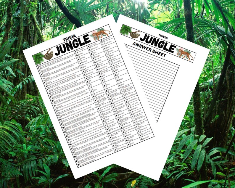 Jungle Trivia Game: Family Quiz Night (digital Download) - Etsy