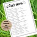 Cat Trivia Game Cat Trivia Printable Game Cat Lovers Game - Etsy