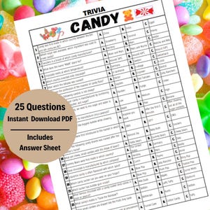 Candy Trivia Game: Fun Family Activity, Perfect for Parties & Game ...