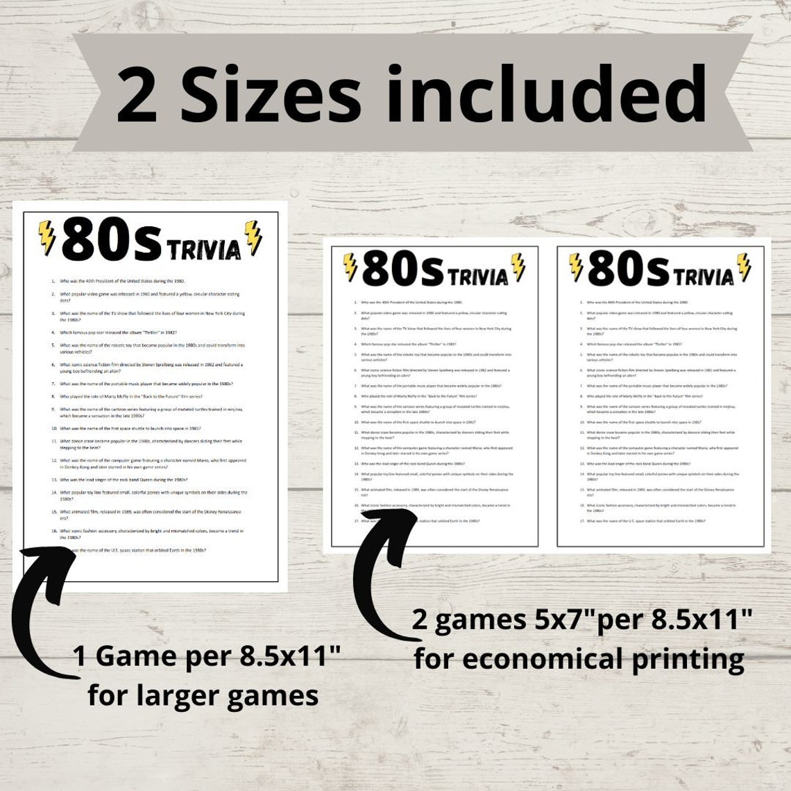 80s Trivia 80s Trivia Games 80s Party Game Pub Trivia Printable ...