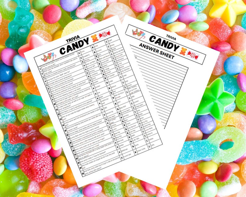 Candy Trivia Game: Printable Sweet Treats Quiz (digital Download) - Etsy