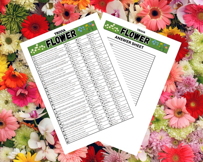 Flower Trivia Game: Fun Plant Facts Quiz (digital Download) - Etsy