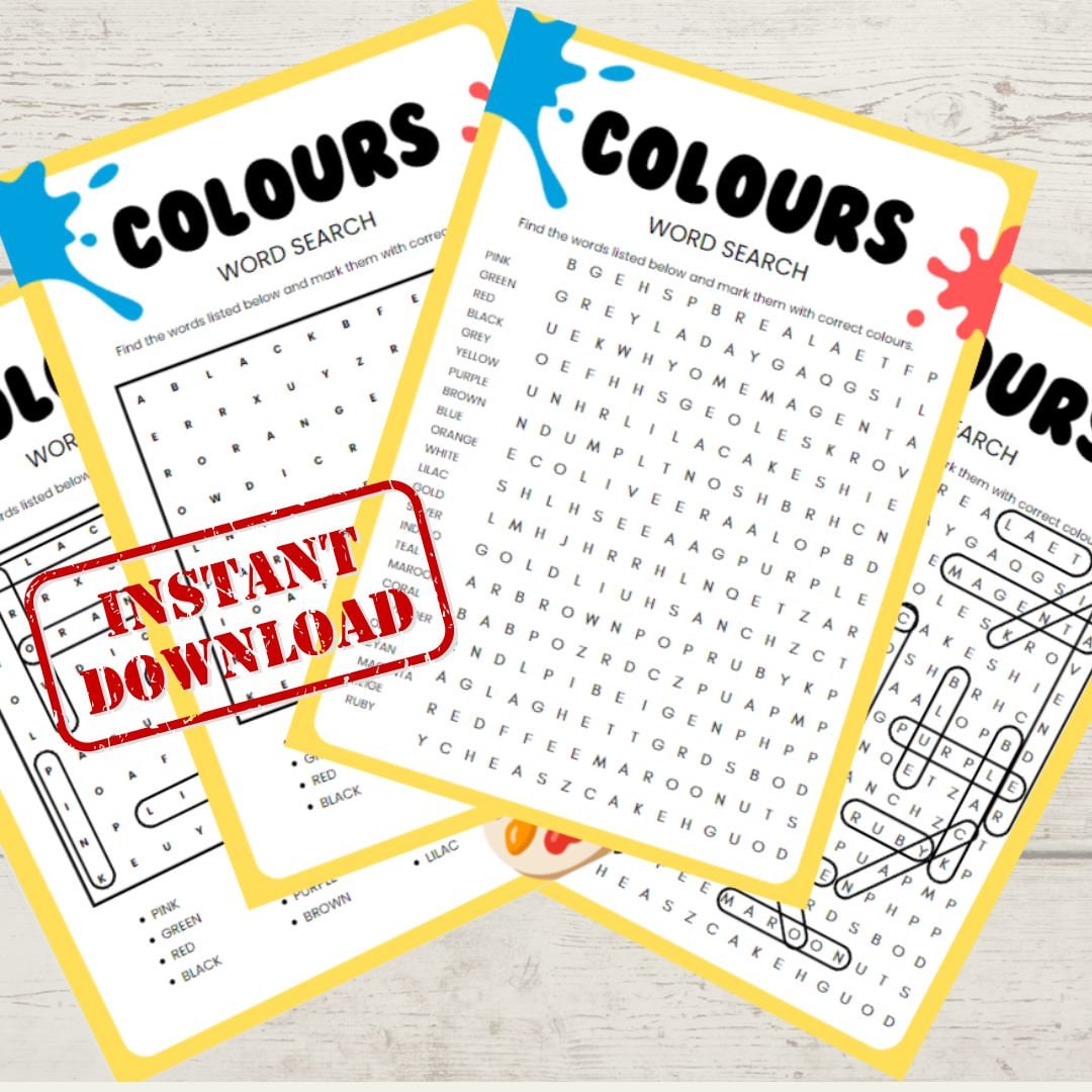 Colours Word Search Printable Word Search Games Printable Word Games ...