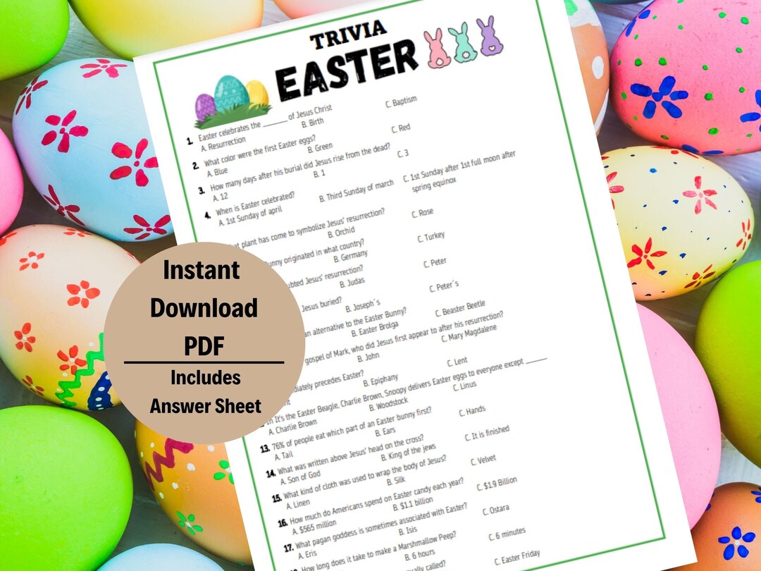 Easter Trivia Game: Family Fun, Easter Activities (PDF Download) - Etsy