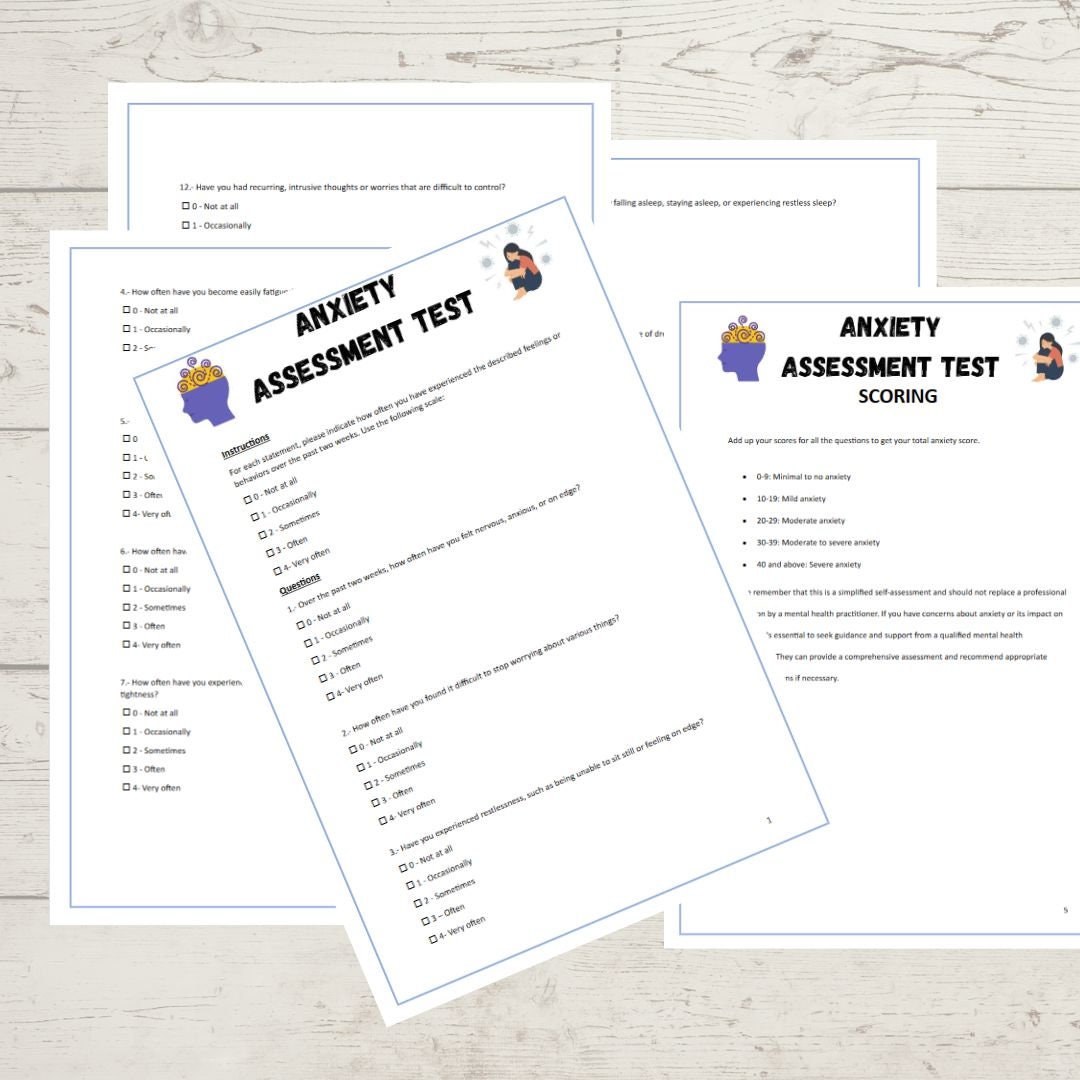 Test Anxiety, Anxiety Assessment, Anxiety Quiz, Psychological Test ...