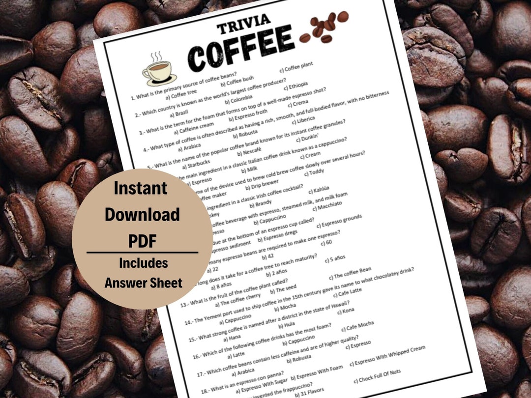 Coffee Trivia, Coffee Quiz, Pub Trivia, Beer Gaming, Alcohol Trivia ...