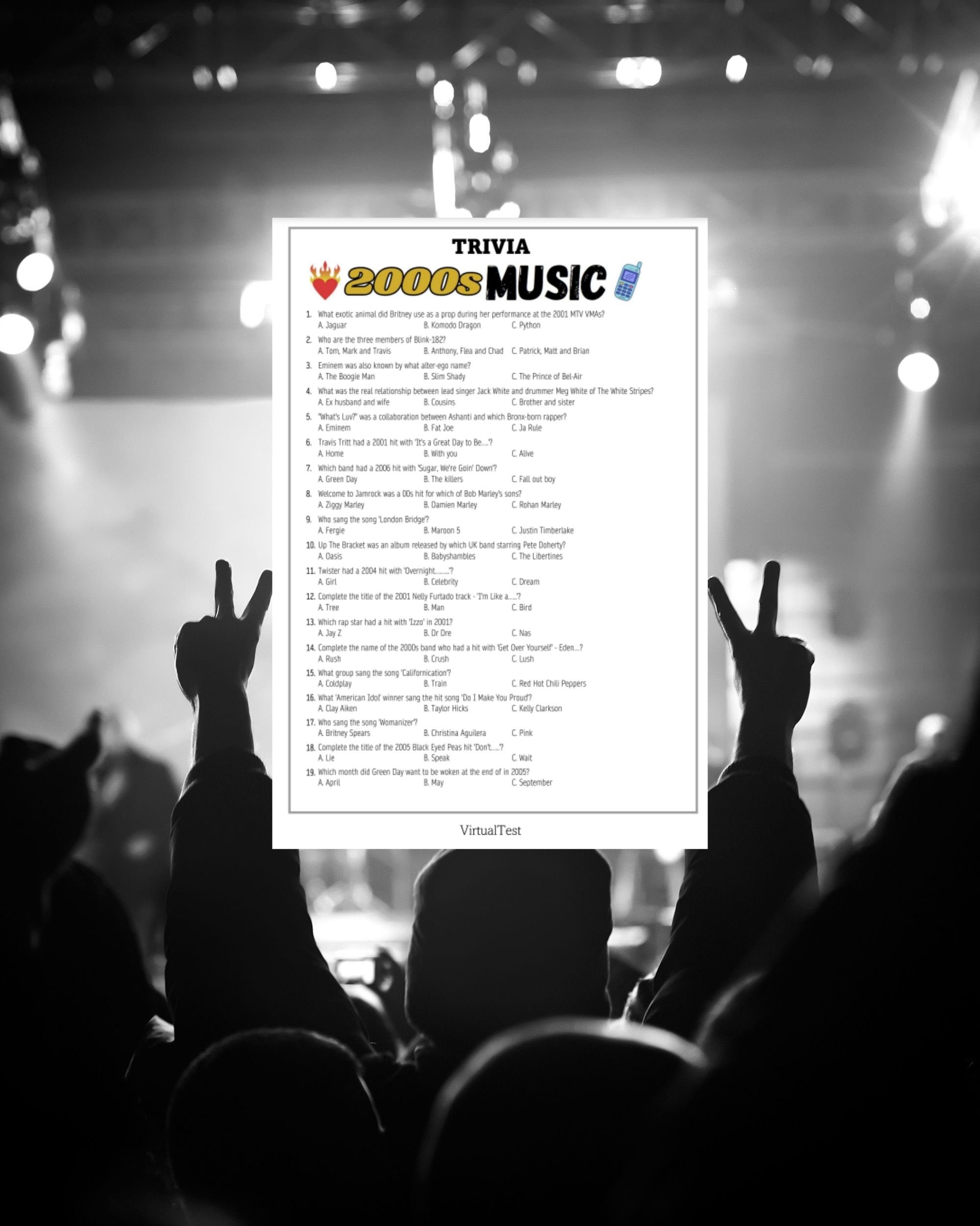 Music Trivia Game Bundle: 60s, 70s, 80s, 90s, 2000s (PDF) - Etsy