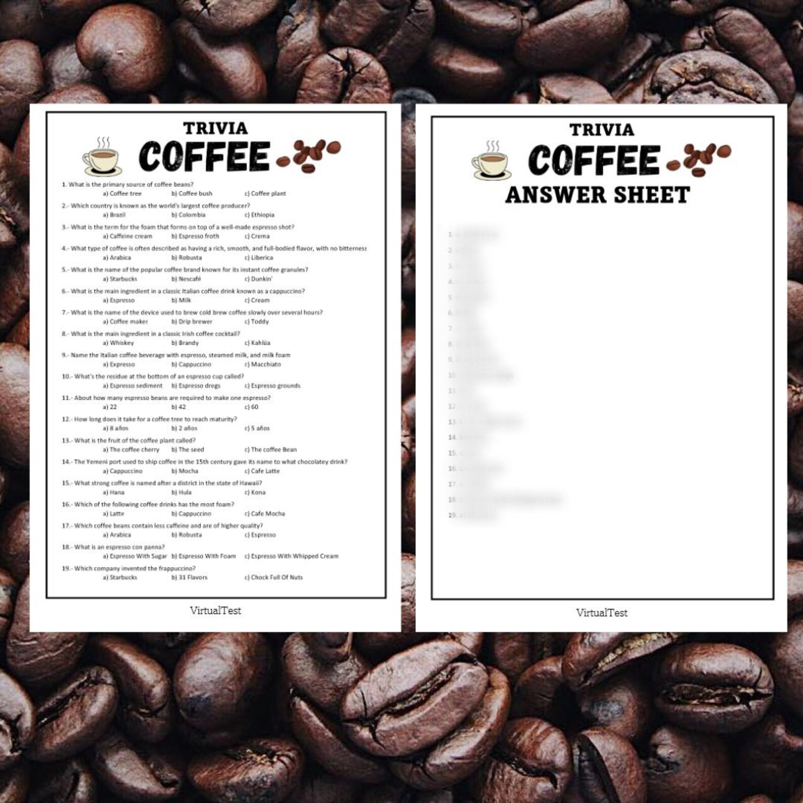 Coffee Trivia, Coffee Quiz, Pub Trivia, Beer Gaming, Alcohol Trivia ...