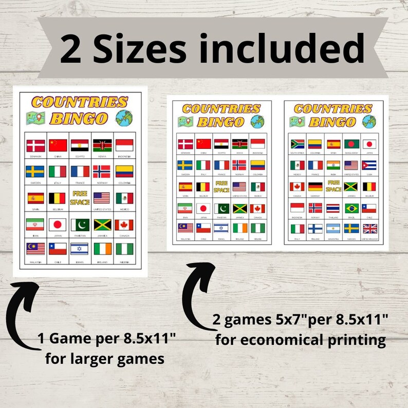 Countries Bingo Game: Geography Classroom Activity (PDF Download) - Etsy