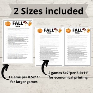 Fall Trivia Game: Autumn Quiz Printable (PDF Download) - Etsy