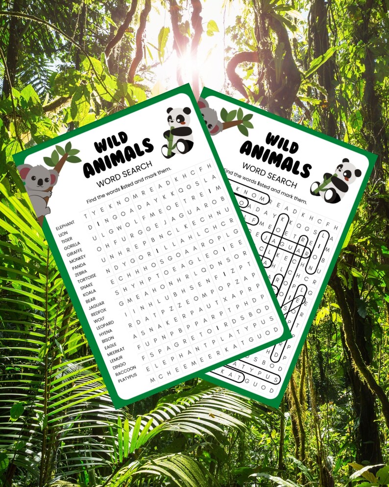 Animal Word Search, Custom Word Search, Word Search Pdf, Wordsearch ...
