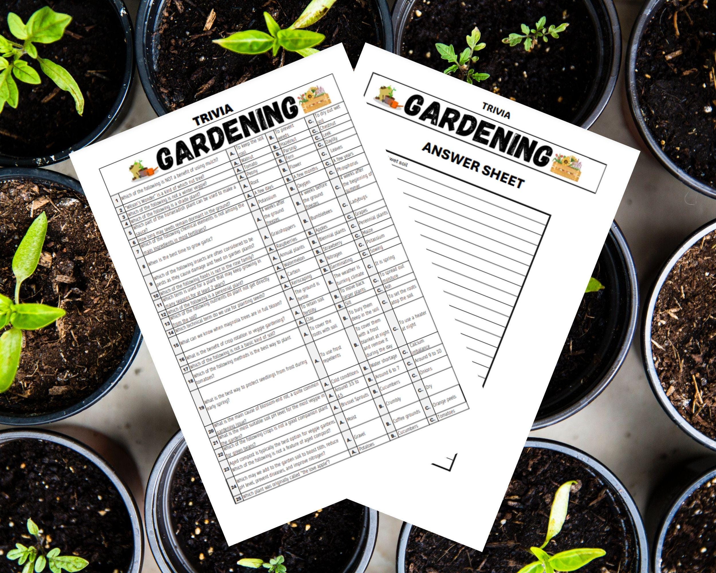 Gardening Trivia, Garden Trivia, Nature Trivia, Teacher Resources ...
