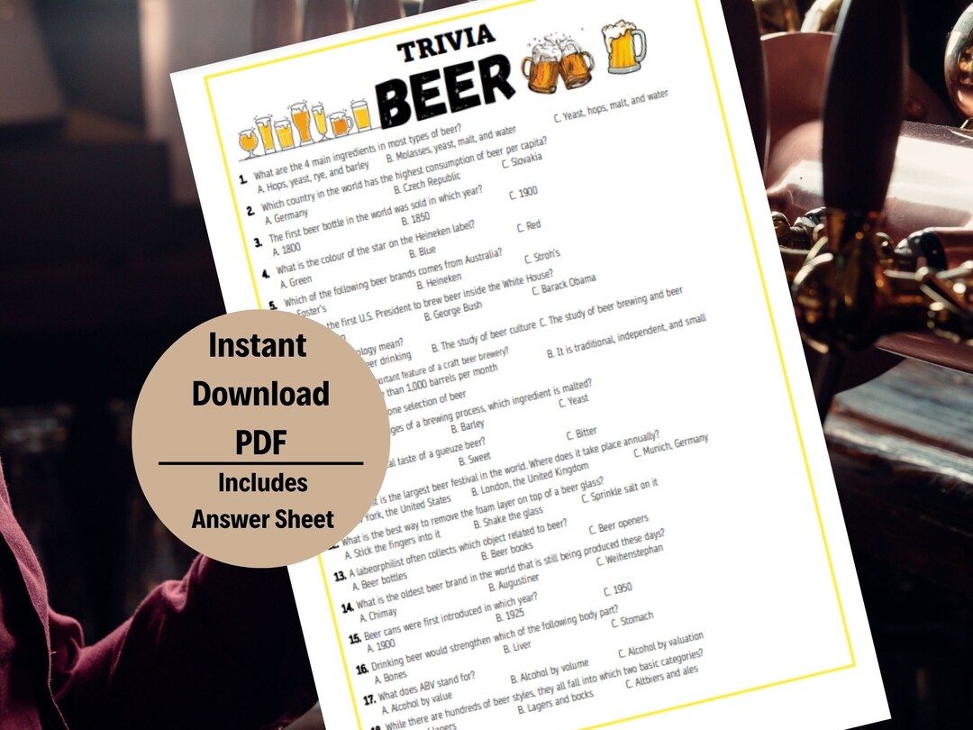 Beer Trivia, Pub Trivia, Beer Gaming, Alcohol Trivia, Quiz Game, Trivia ...