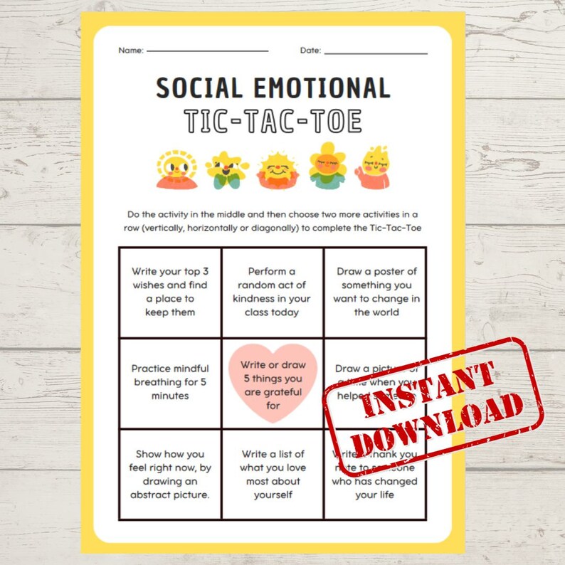 Social Emotional Tic Tac Toe Social Emotional Kids Emotional Game Kids ...