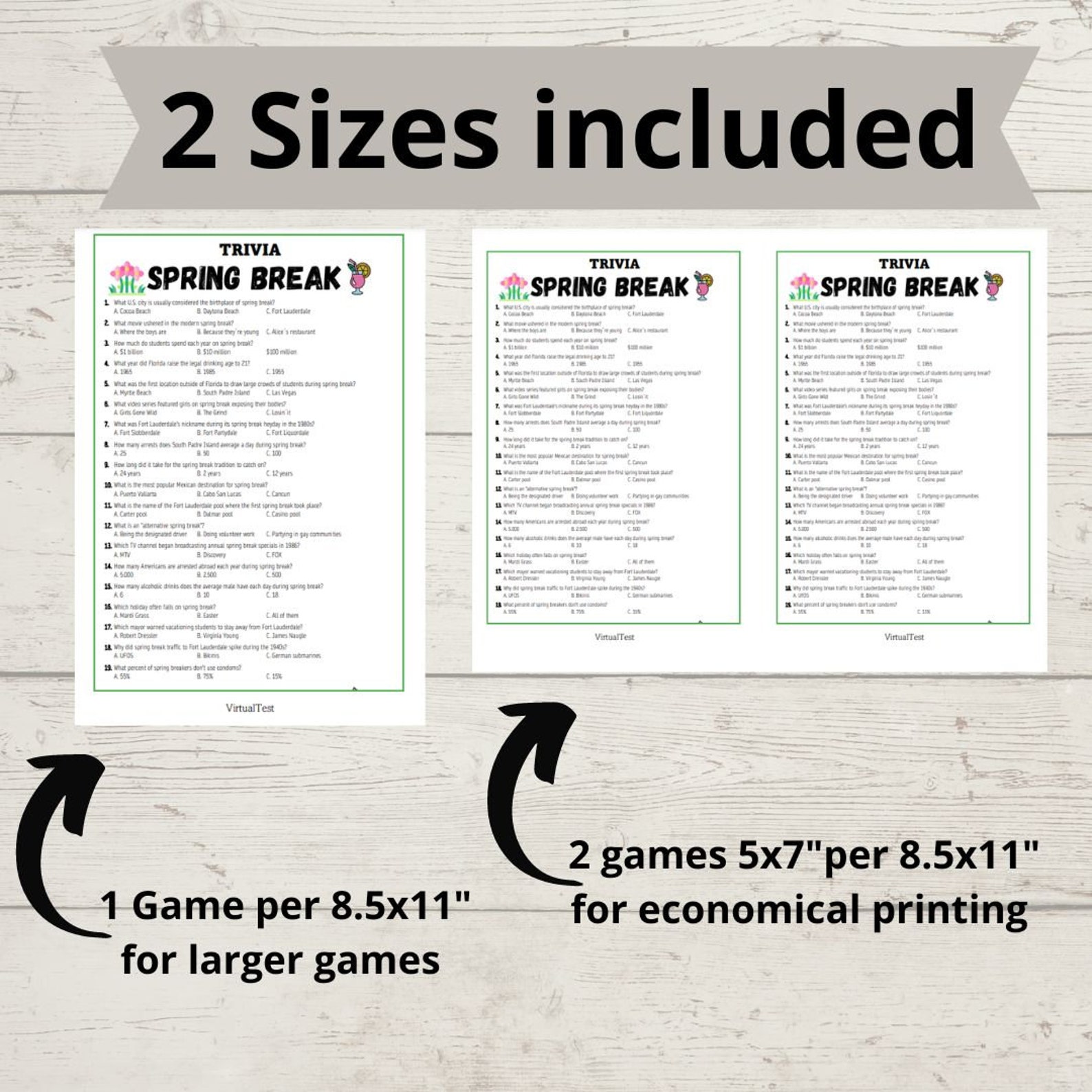 Spring Break Trivia Game | Spring Break Trivia Printable Game | Funny ...