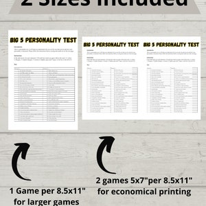Big 5 Personality Test: Printable Psychological Assessment (PDF) - Etsy