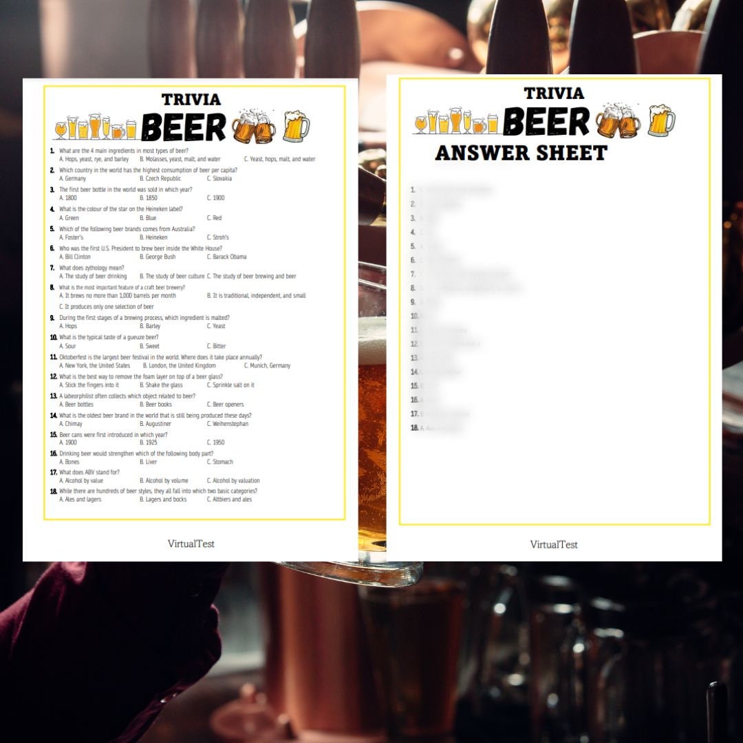 Beer Trivia, Pub Trivia, Beer Gaming, Alcohol Trivia, Quiz Game, Trivia ...