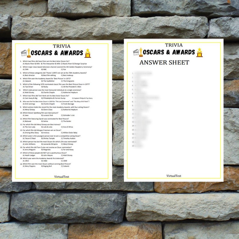 Oscars Trivia, Movie Trivia Game, Oscars, Oscars Party, Trivia, Trivia ...