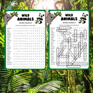 Animal Word Search, Custom Word Search, Word Search Pdf, Wordsearch ...