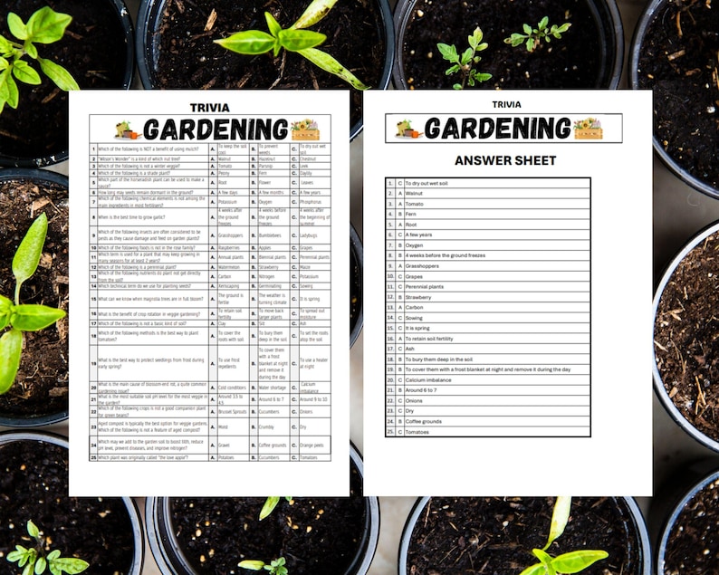 Gardening Trivia, Garden Trivia, Nature Trivia, Teacher Resources ...