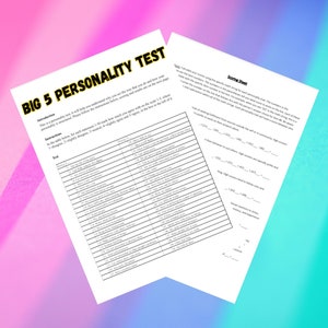 Big 5 Personality Test: Printable Psychological Assessment (PDF) - Etsy
