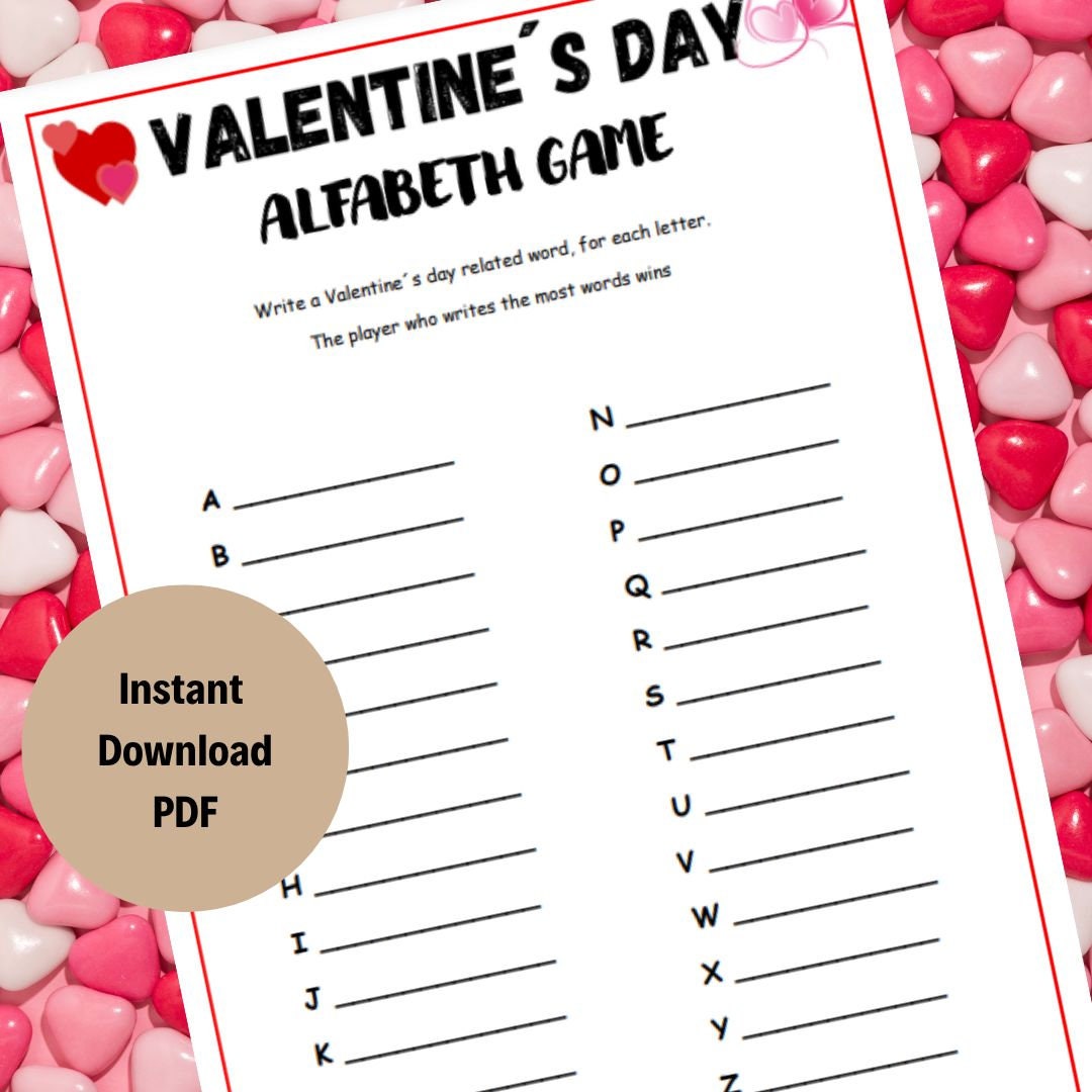 Valentines Day Alphabet Game Printable Printable Valentine Game family ...