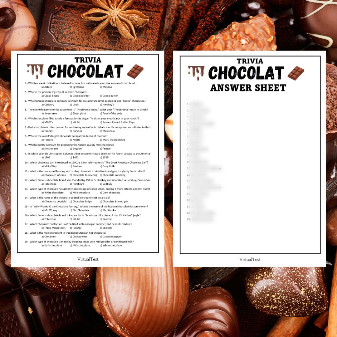 Chocolate Trivia, Chocolate Quiz, Chocolate Day, Trivia Questions ...