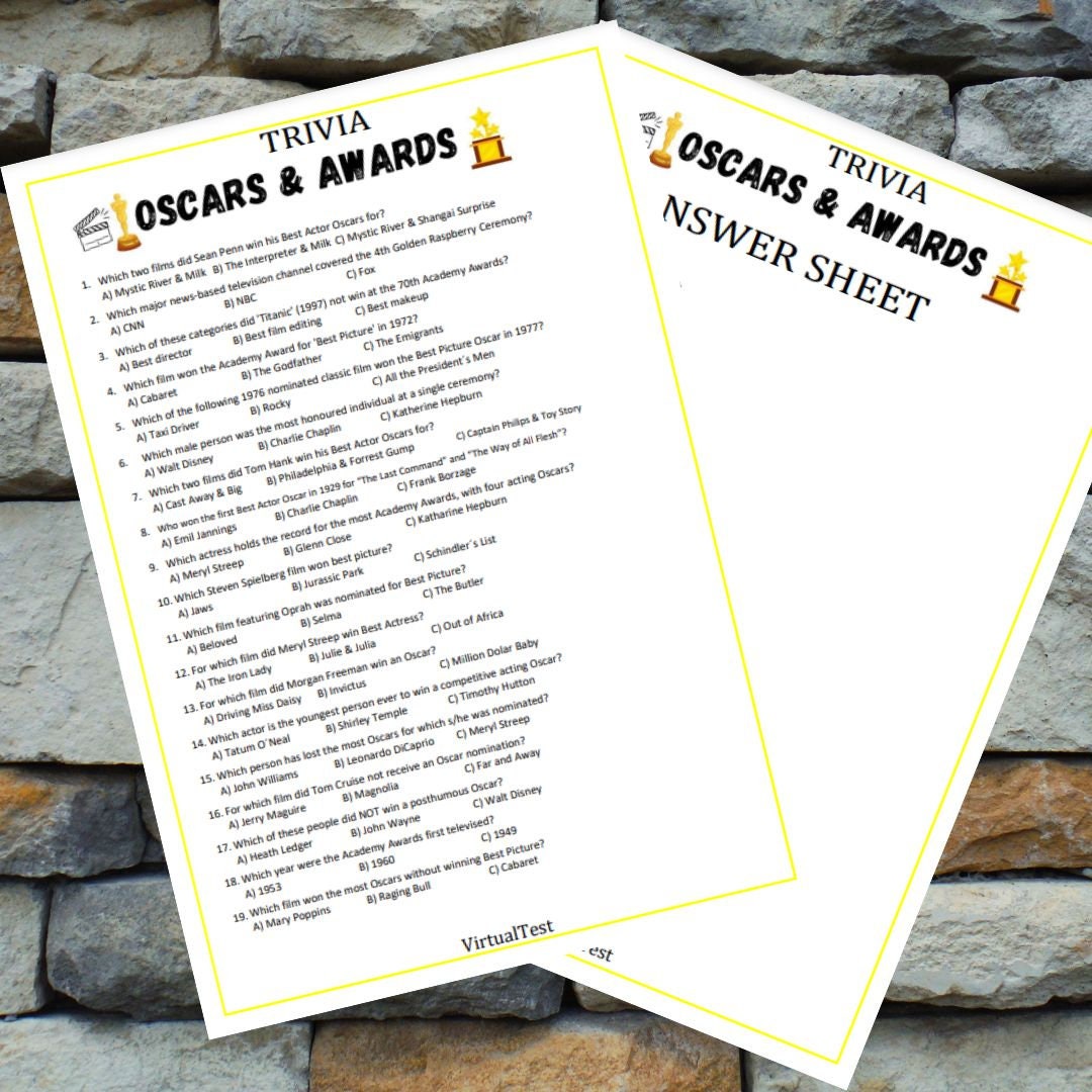 Oscars Trivia, Movie Trivia Game, Oscars, Oscars Party, Trivia, Trivia ...