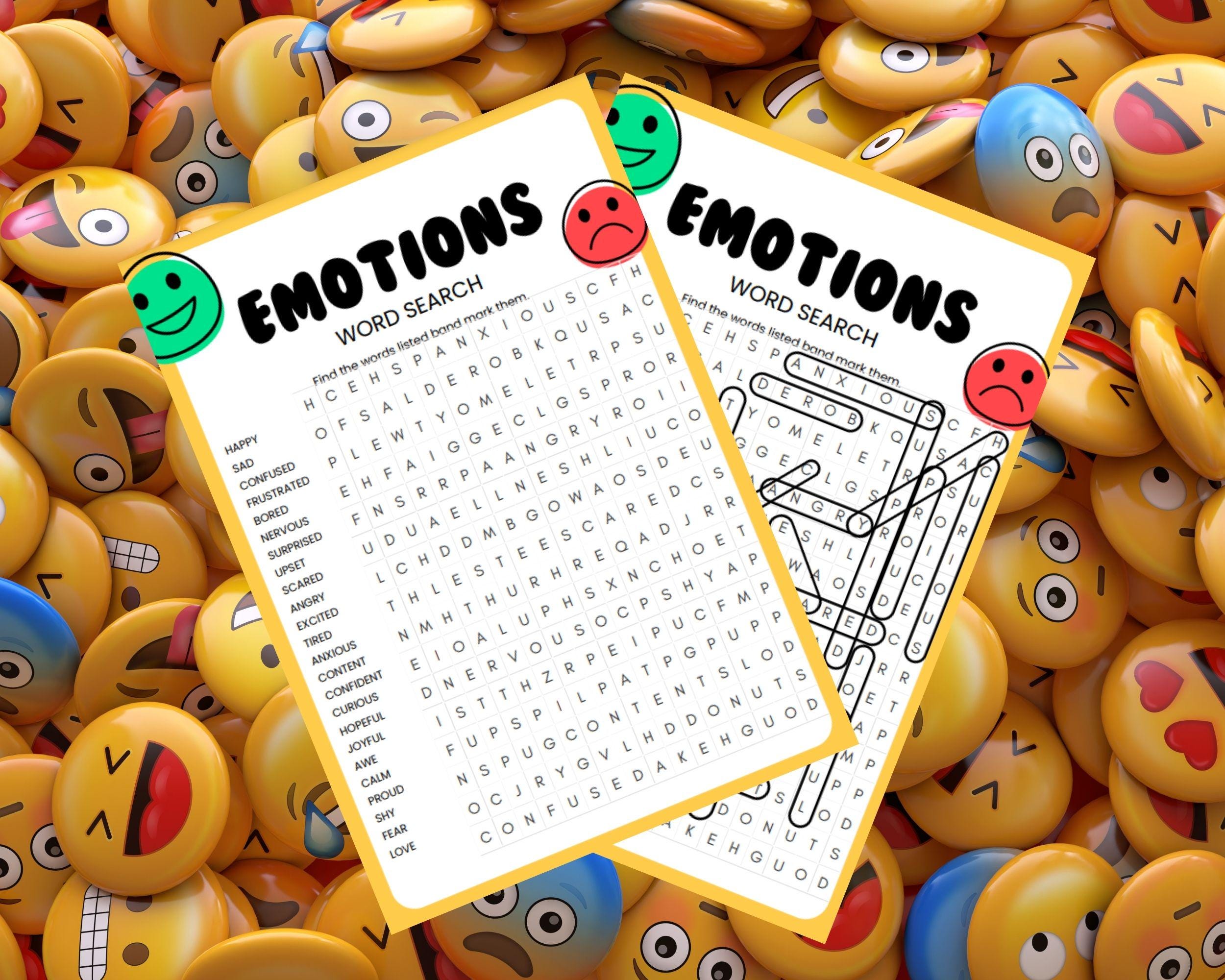 Hard Emotions Word Search Printable | Word Search Book | Word Search ...