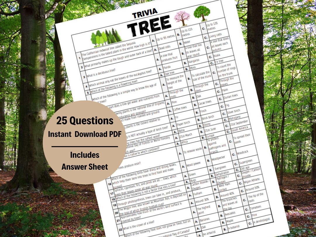 Tree Trivia, Nature Trivia, Teacher Resources, Family Game, Party Games ...