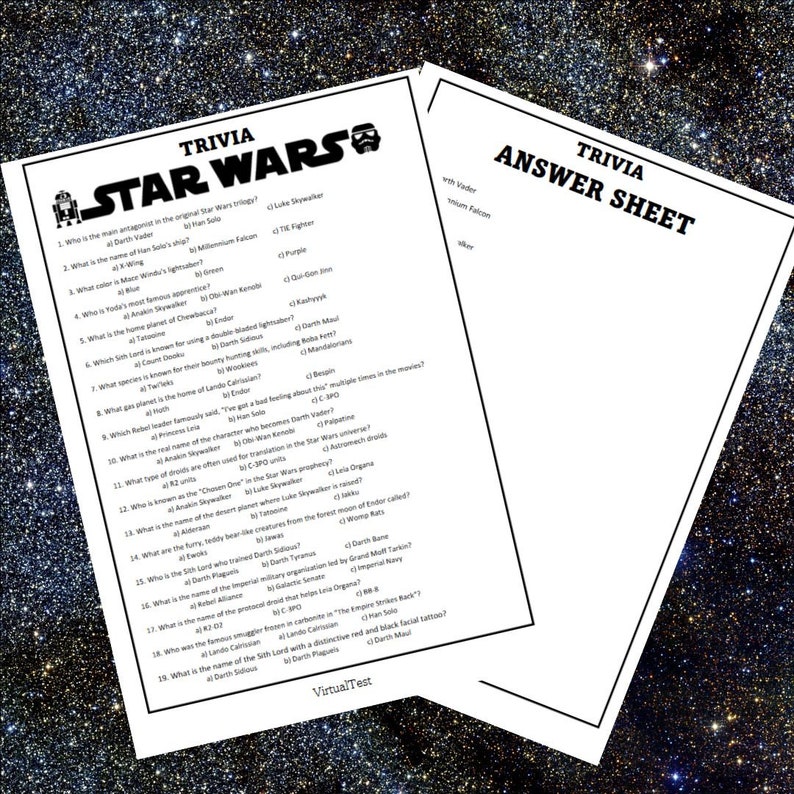 Star Wars Trivia Game: Fun Movie Quiz (PDF Download) - Etsy