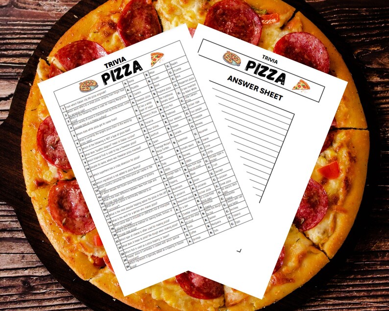 Pizza Trivia, Pizza Trivia Game, Pizza Party, Food Themed Trivia, Food ...