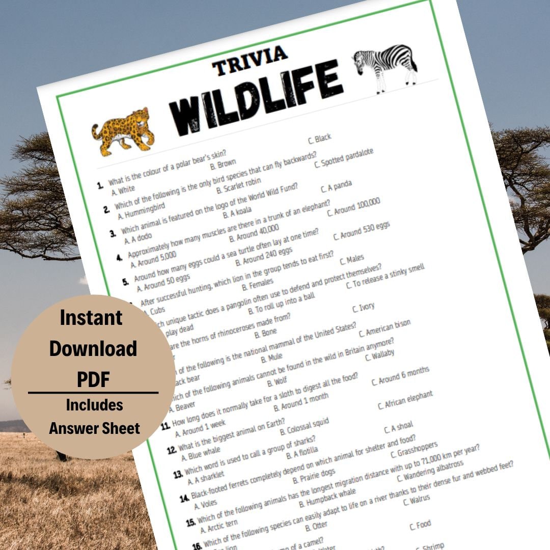 Wildlife Quiz, Animal Trivia, Animal Trivia Game, Fun Animal Trivia ...
