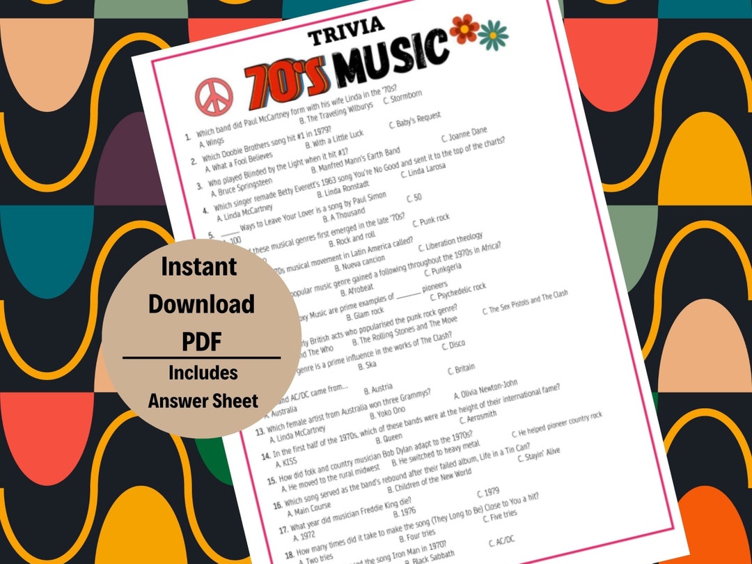 70s Music Trivia, Music Trivia, Decades Trivia, Game Night, Trivia ...