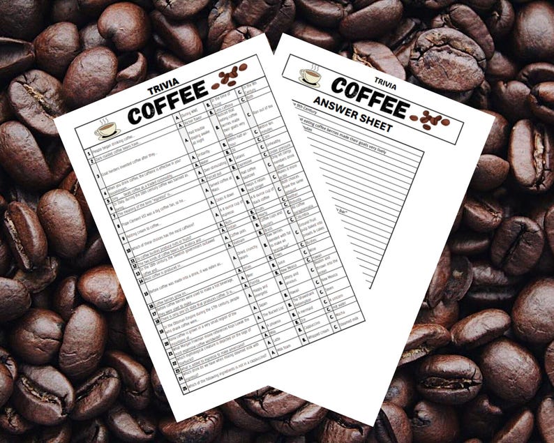 Coffee Trivia Quiz: Fun Facts & Party Game (digital Download) - Etsy