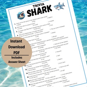 Shark Trivia, Shark Party, Shark Game, Shark Quiz, Animal Trivia ...