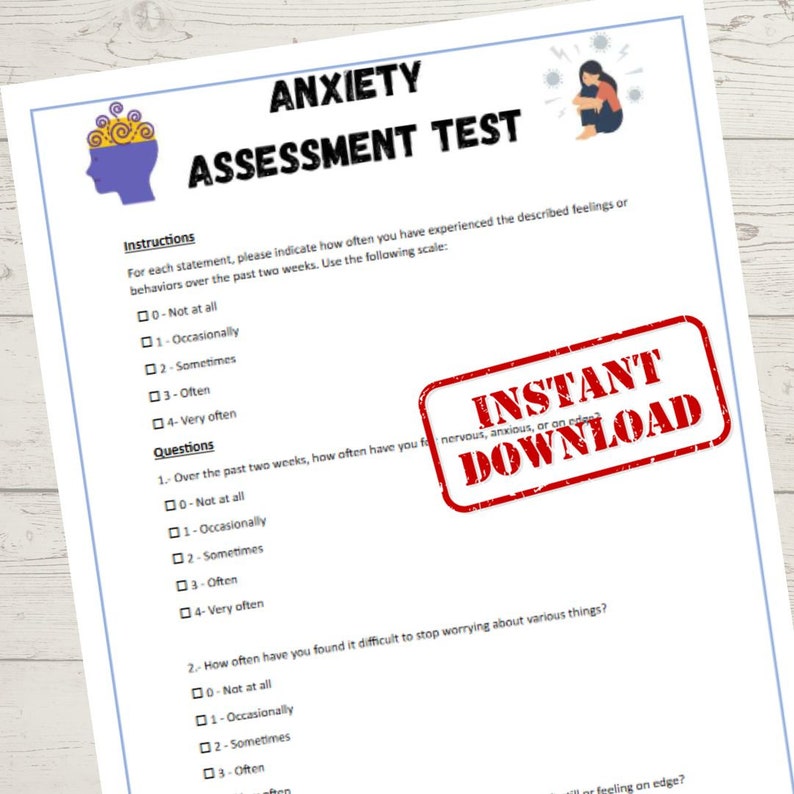 Test Anxiety, Anxiety Assessment, Anxiety Quiz, Psychological Test ...