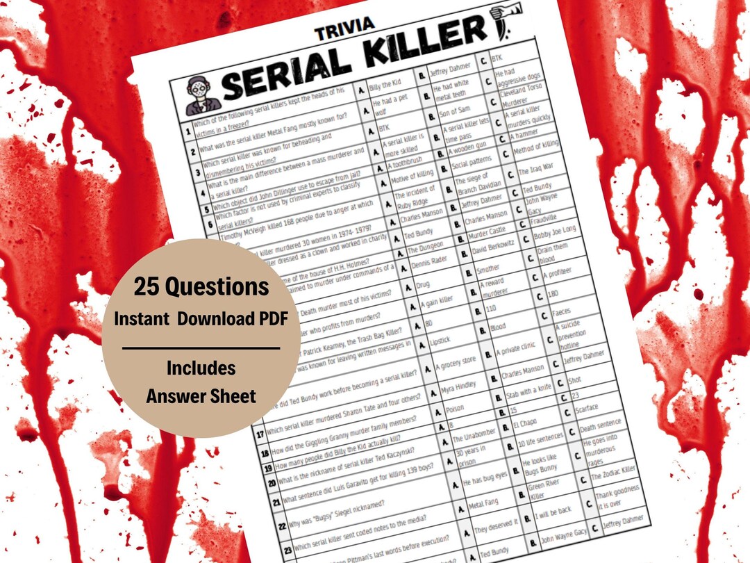 Serial Killer Trivia Game: Dark & Fascinating Fun for Adults, Perfect ...