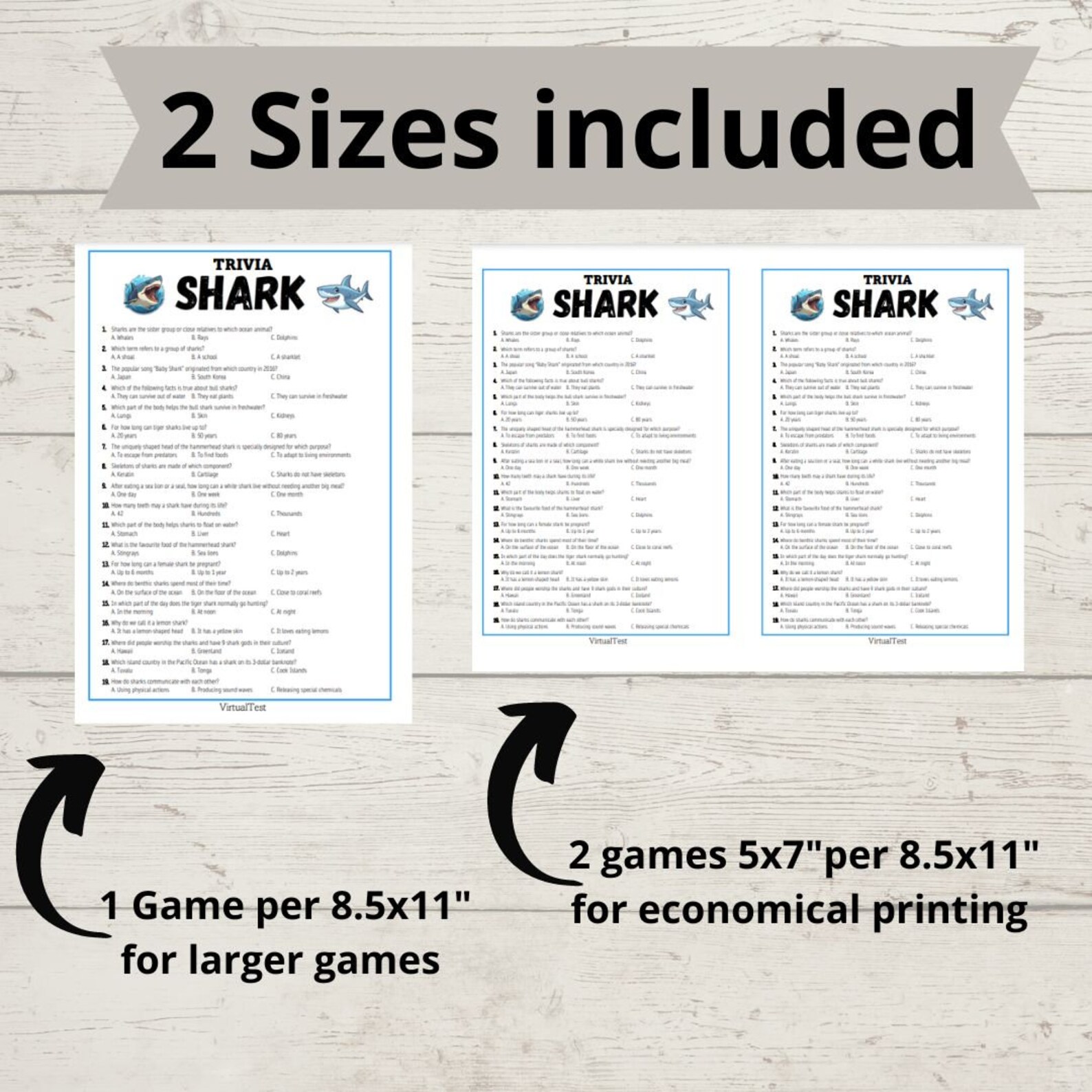 Shark Trivia, Shark Party, Shark Game, Shark Quiz, Animal Trivia ...