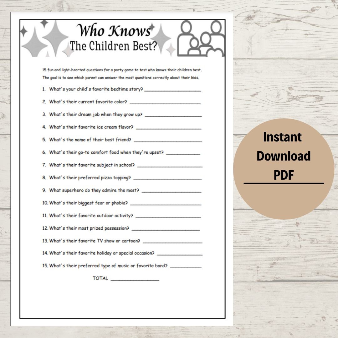 Who Knows Best, Who Knows, Who Knows Best Game, Fun Group Game, Fun ...