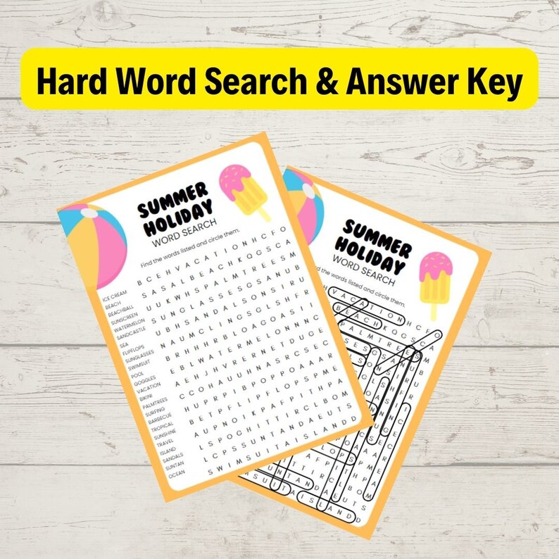 Summer Holiday Word Search Printable | Word Search Games | Printable ...