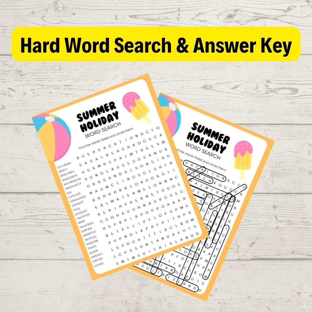 Summer Holiday Word Search Printable | Word Search Games | Printable ...