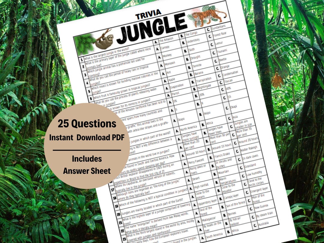 Jungle Trivia Game, Fun Family Quiz Night, Kids & Adults Friendly ...