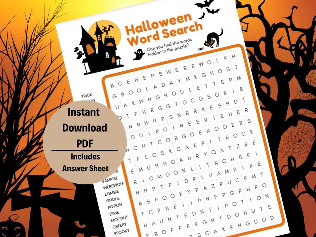 Hard Halloween Word Search Printable | Word Search Puzzle | Words ...