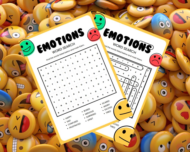 Emotions Word Search: Fun Printable Game for Kids (PDF) - Etsy Canada