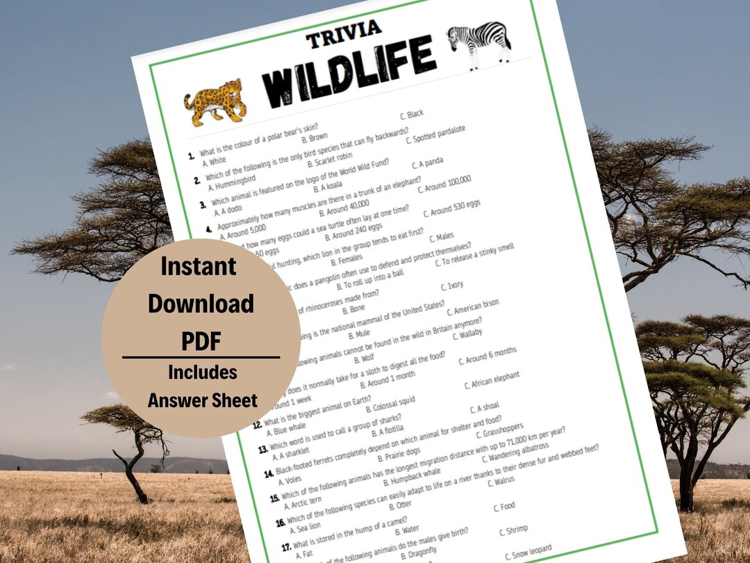 Wildlife Quiz, Animal Trivia, Animal Trivia Game, Fun Animal Trivia ...