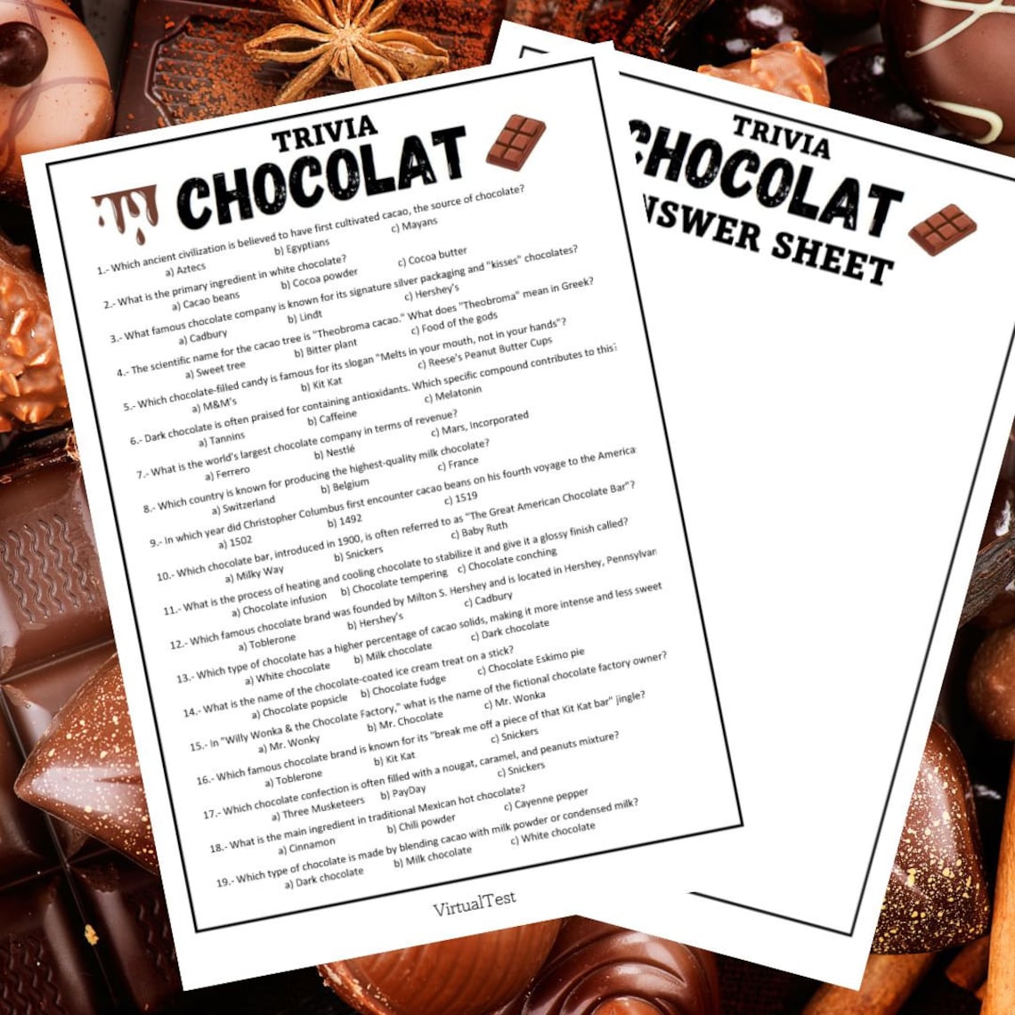 Chocolate Trivia, Chocolate Quiz, Chocolate Day, Trivia Questions ...