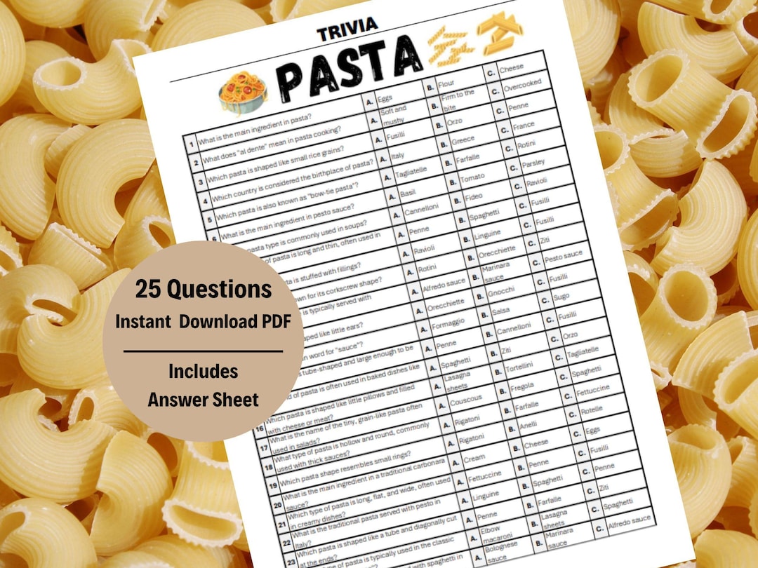 Pasta Trivia Game: Fun Facts & Quizzes About Your Favorite Noodles ...