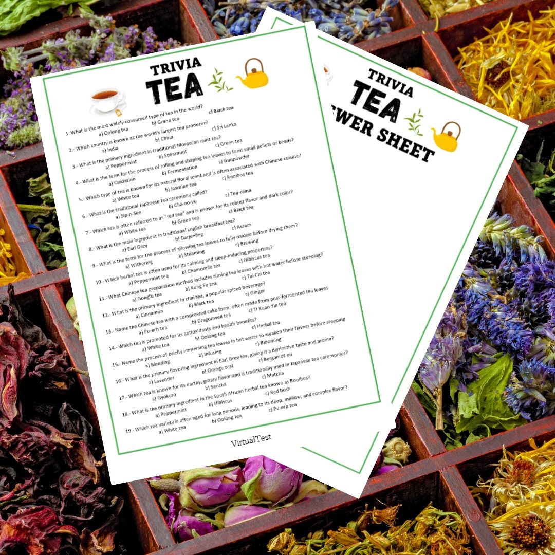 Tea Trivia Tea Time Trivia Tea Trivia Game Tea Trivia Quiz Printable ...